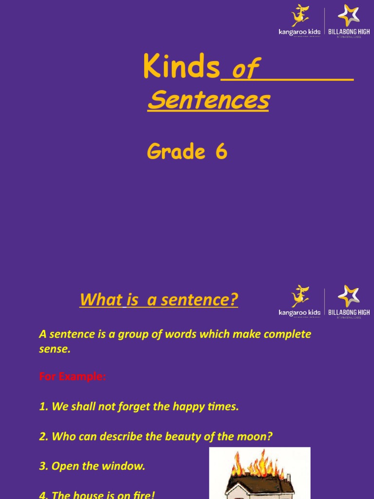 Types of Sentences Grade 6 | PDF