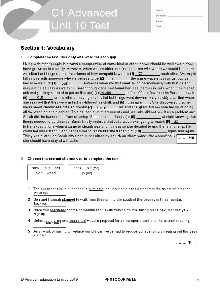 Gold C1 Advanced NE UT10 | PDF