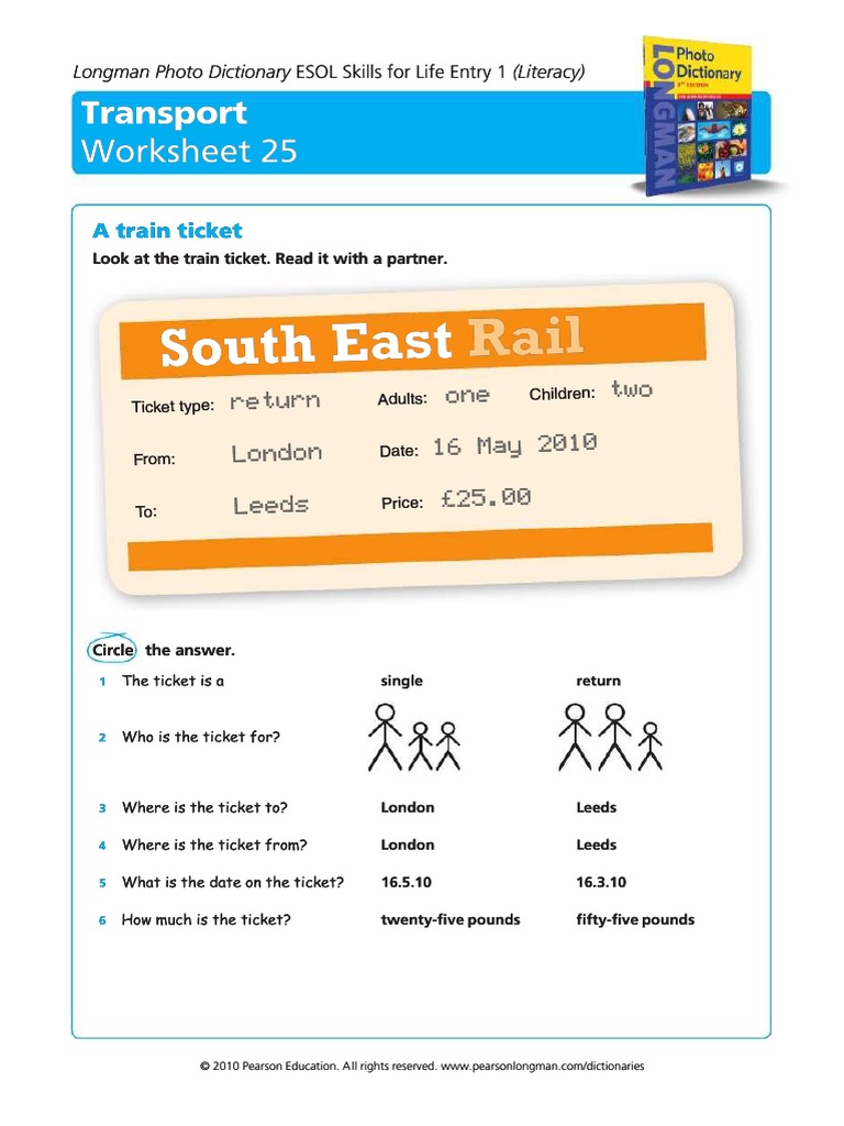 ESOL Entry 1 Transport Worksheets | PDF | Writing | Applied Linguistics