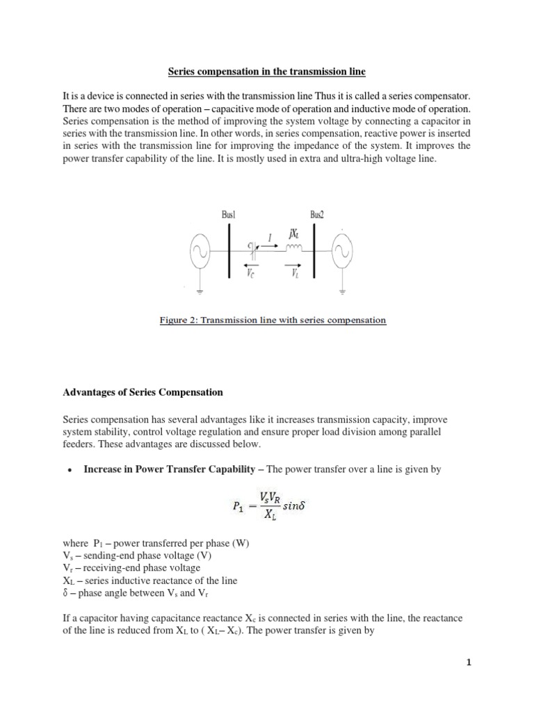 Series Compensation in The Transmission Line | Download Free PDF ...