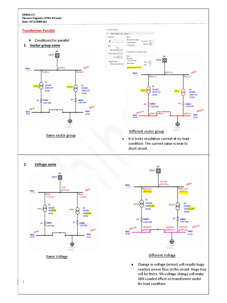 Transformer Parallel: Shihas.K.C Electrical Engineer (UPDA B Grade) Mob ...