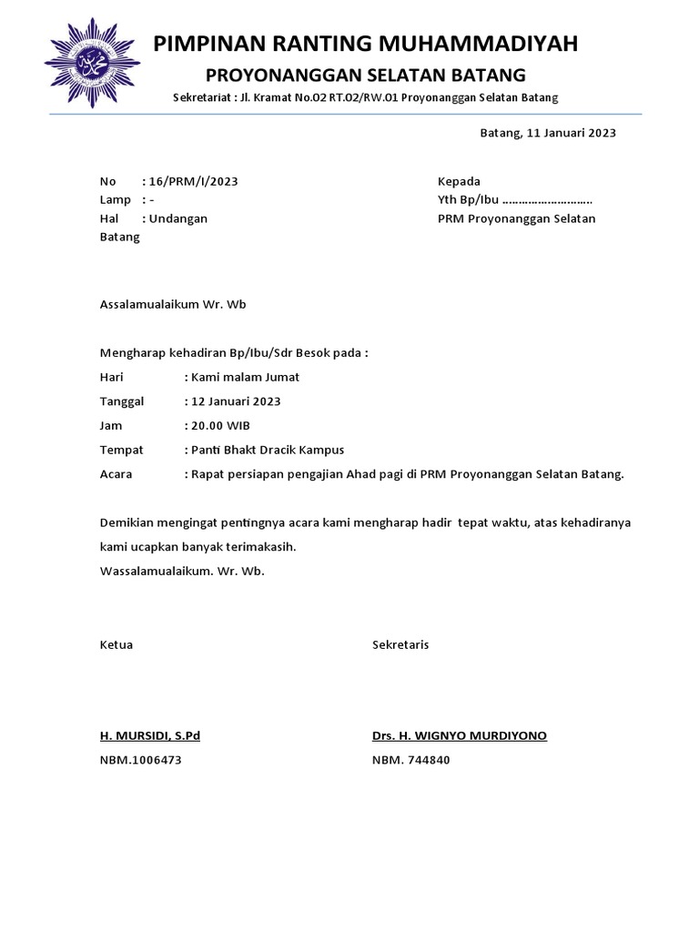 Surat PRM Persiapan Ahad Pagi | PDF