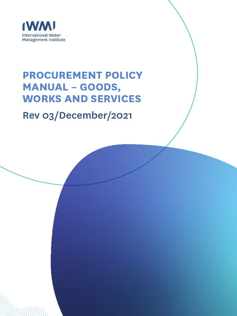 Procurement Policy Manual | PDF | Procurement | Conflict Of Interest