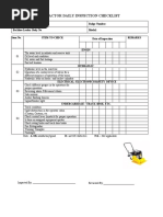 Plate Compactor Inspection Checklist | PDF | Technology & Engineering