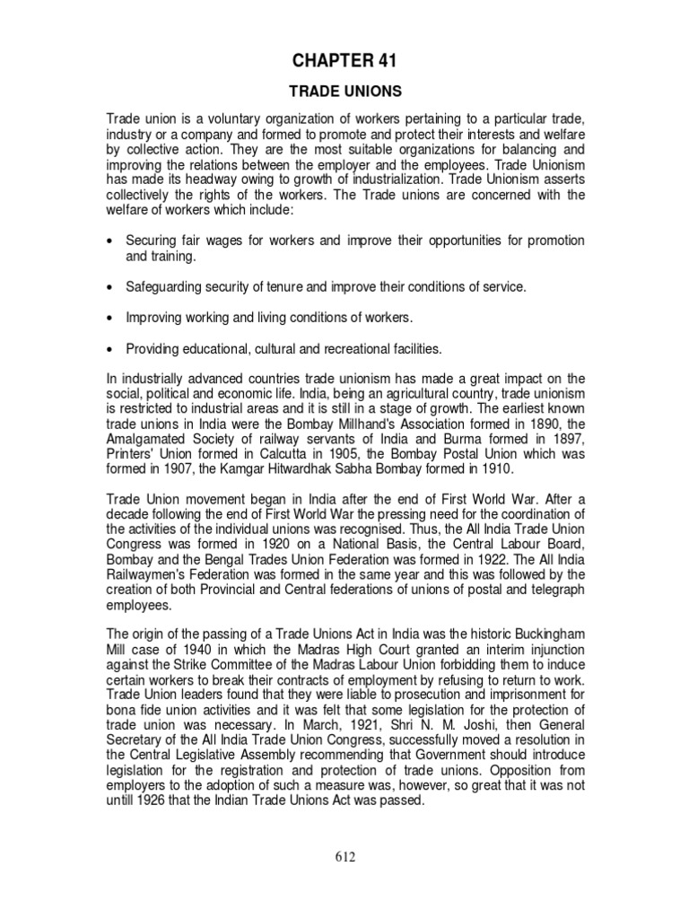 Trade Unions-Writeup | PDF | Trade Union | Employment