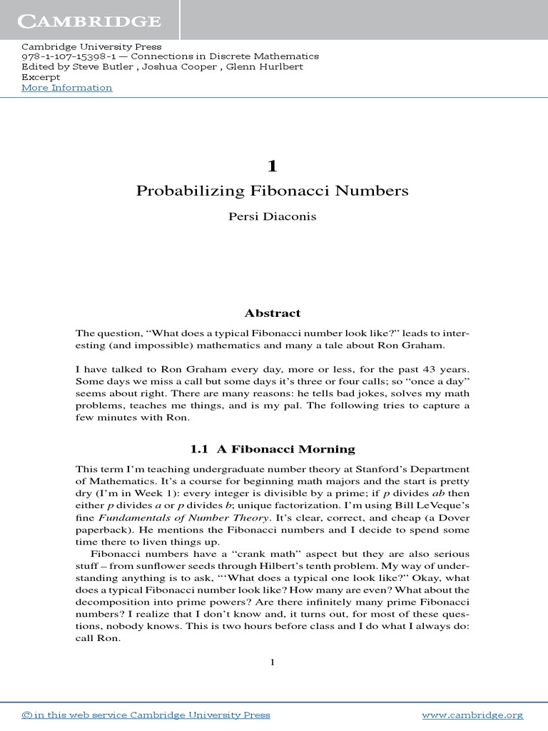 Fibonacci | PDF | Mathematics | Number Theory