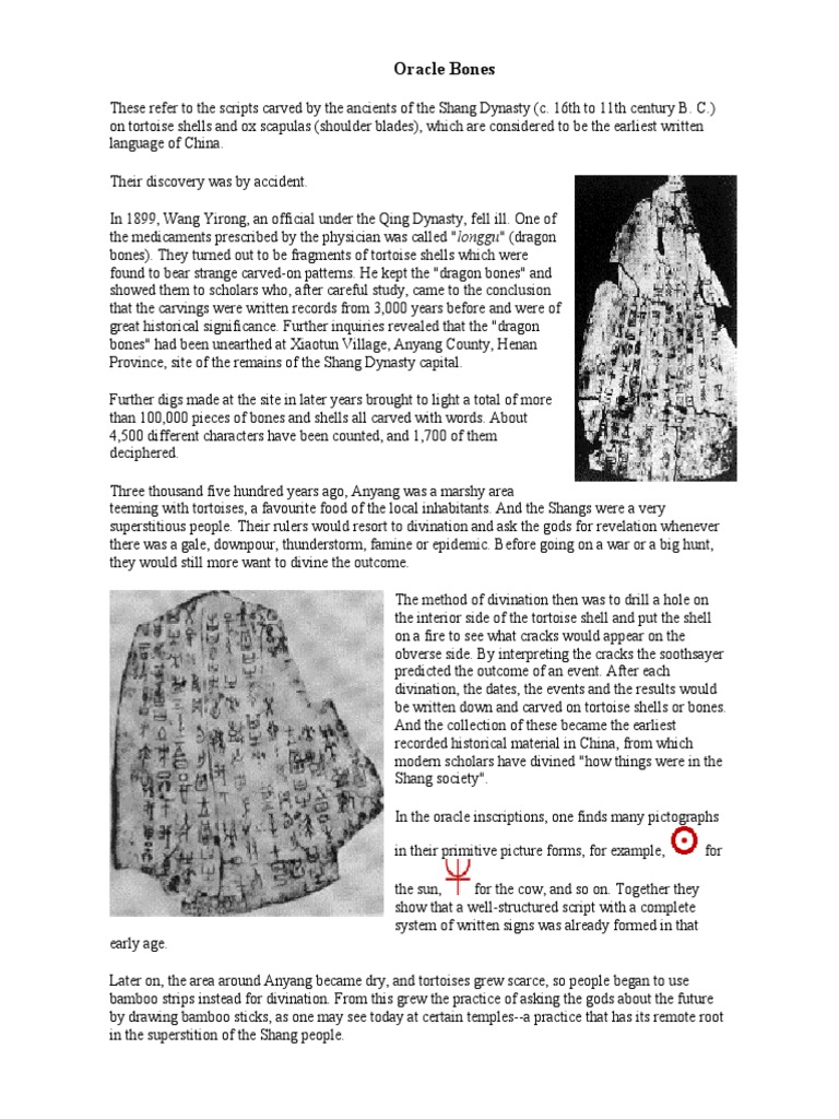 Ancient Chinese Oracle Bones Explained | PDF