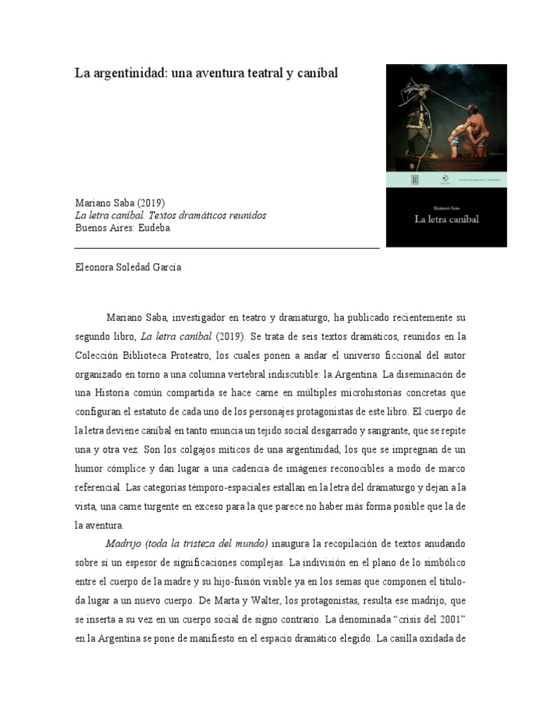 La letra caníbal MSaba GARCIA E | PDF