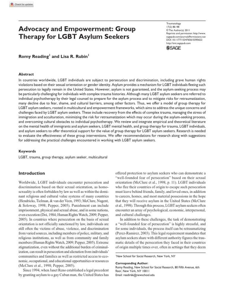 Reading and Rubin - 2011 - Advocacy and Empowerment Group Therapy For ...