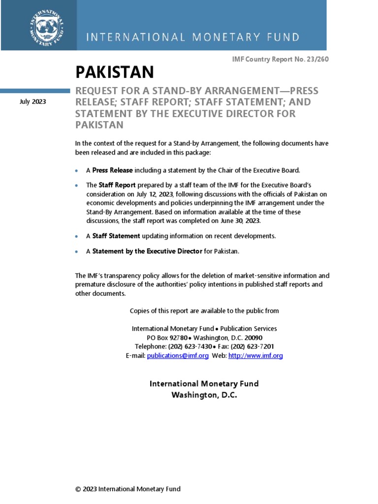 Pakistan | PDF | Fiscal Policy | International Monetary Fund