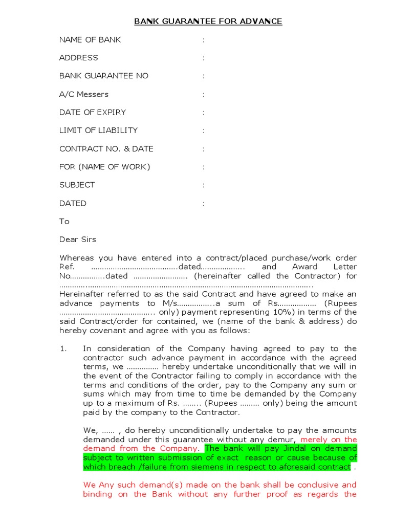 ABG Format | PDF | Guarantee | Legal Concepts