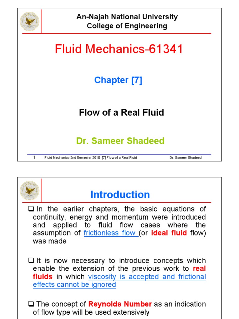 CHP 7 | PDF | Fluid Mechanics | Reynolds Number