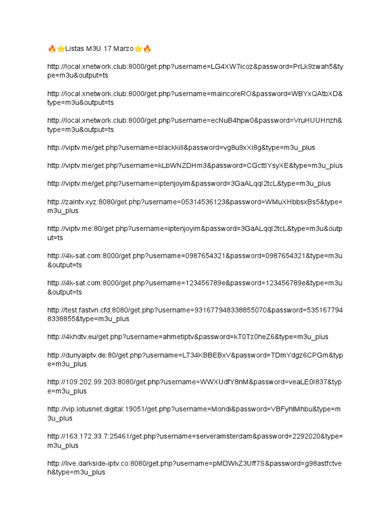 Listas M3u 17 Marzo | PDF