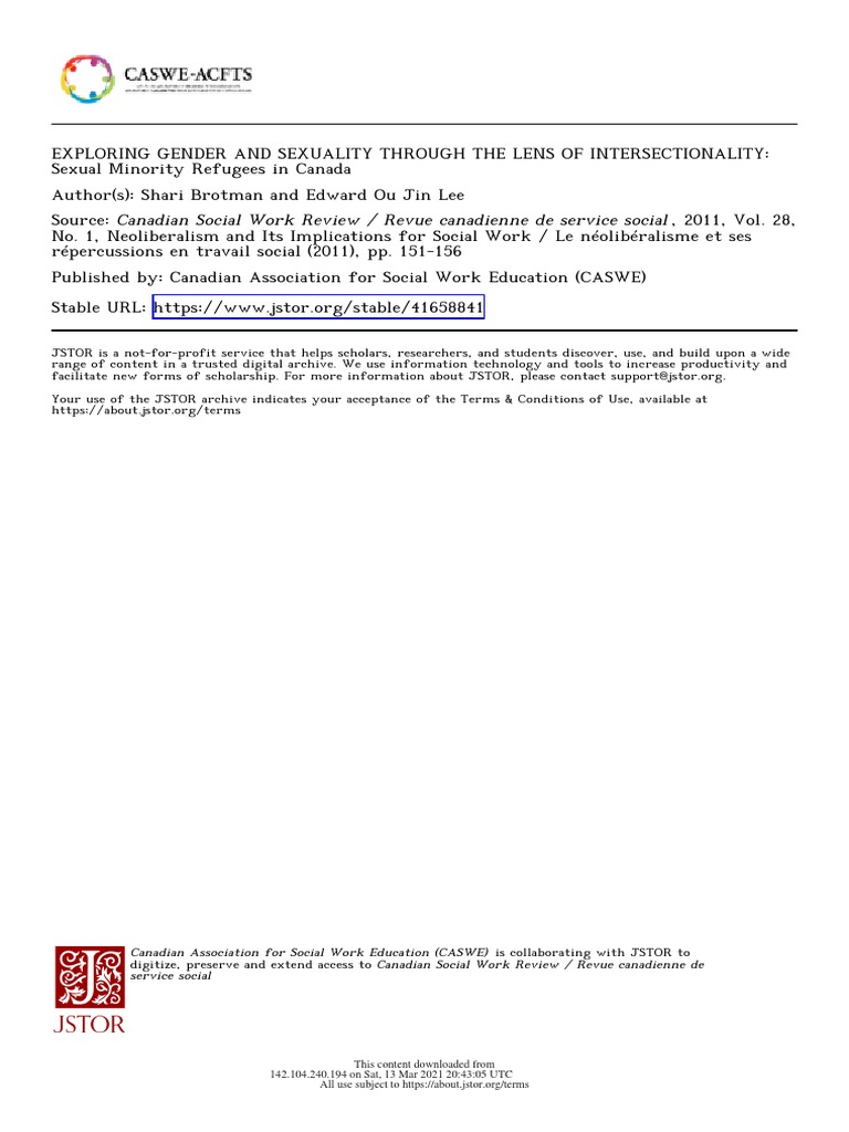 Sexual Minority Refugees in Canada | PDF | Intersectionality | Minority ...