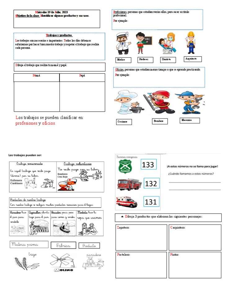 Ficha Oficios y Profesiones | PDF | Crecimiento personal y profesional