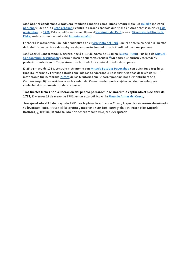 José Gabriel Condorcanqui Noguera | PDF