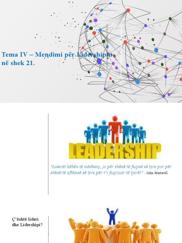 Tema IV - Mendimi Për Lidershipin Në Shek 21 | PDF
