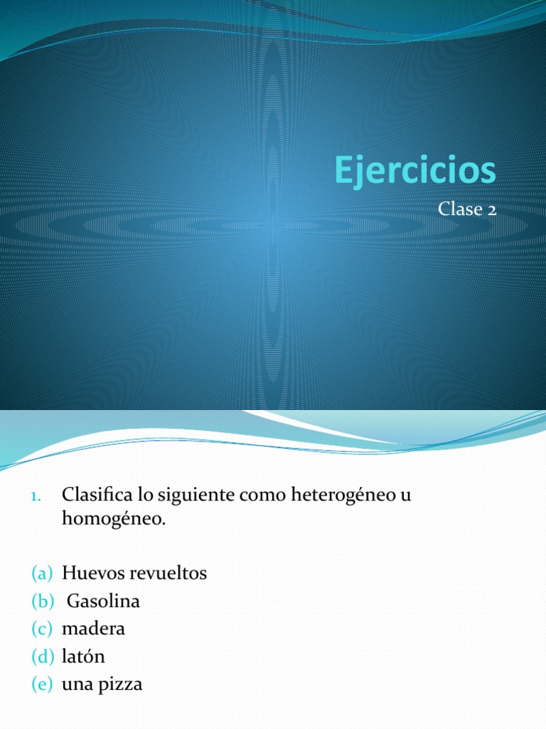 Ejercicios Clase2 agregadoCDG | PDF | Mezcla | Agua