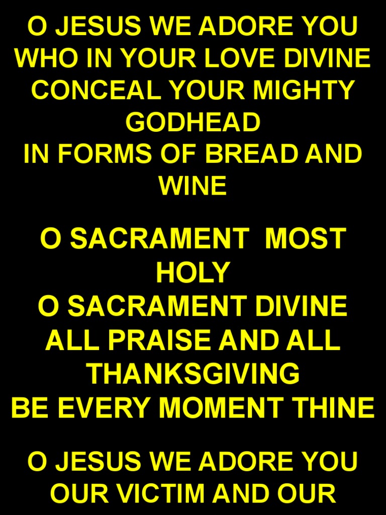 O Sacrament Most Holy | PDF