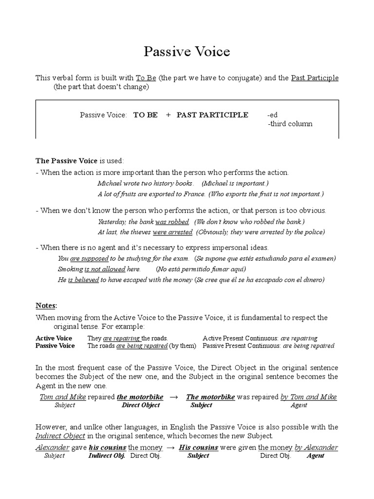 Theory - Passive Voice | PDF | Linguistics | Linguistic Morphology