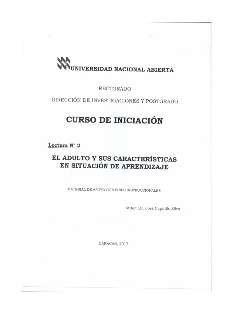 Lectura2.PDF El Adulto y Sus Caract. en Situación de Aprendizaje | PDF