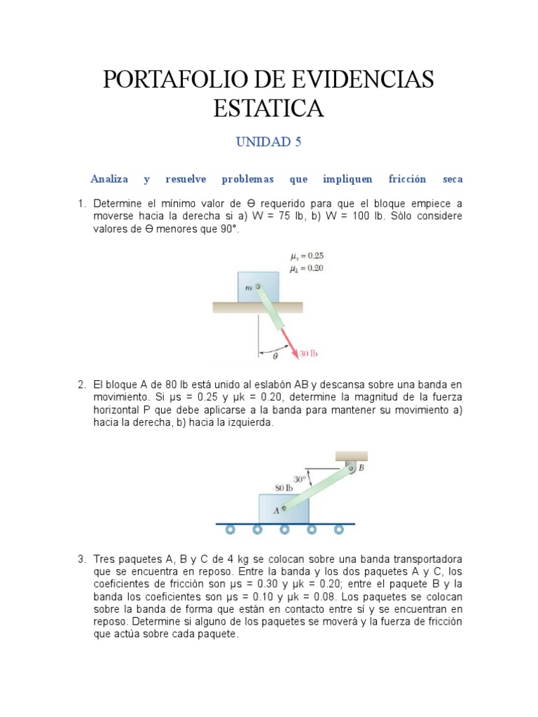 Actividad Integradora 5 Estatica | PDF | Fricción | Ciencias fisicas