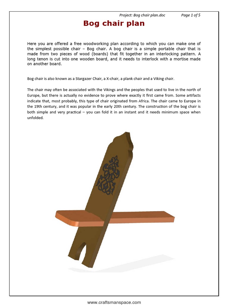 Bog Chair Plan | PDF | Woodworking | Decorative Arts