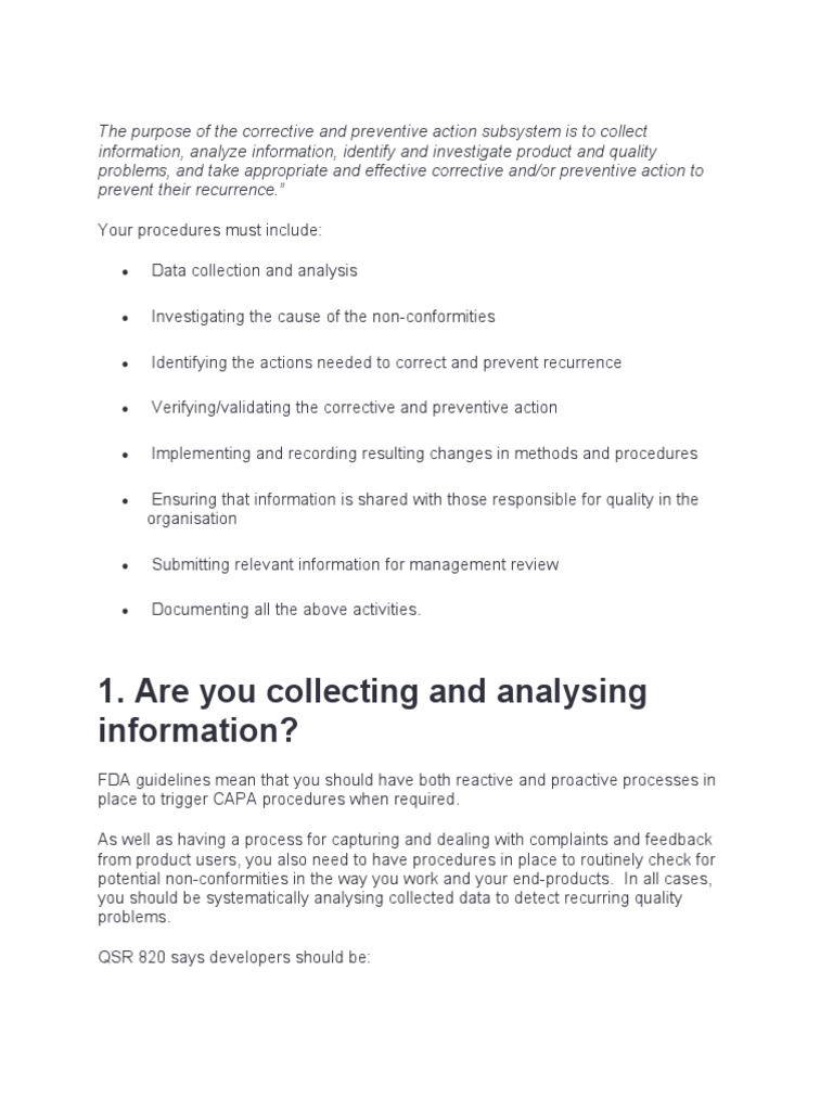 CAPA Outline | PDF | Evaluation | Methodology