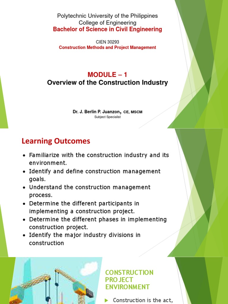 Module 1 Overview of The Construction Industry | Download Free PDF ...