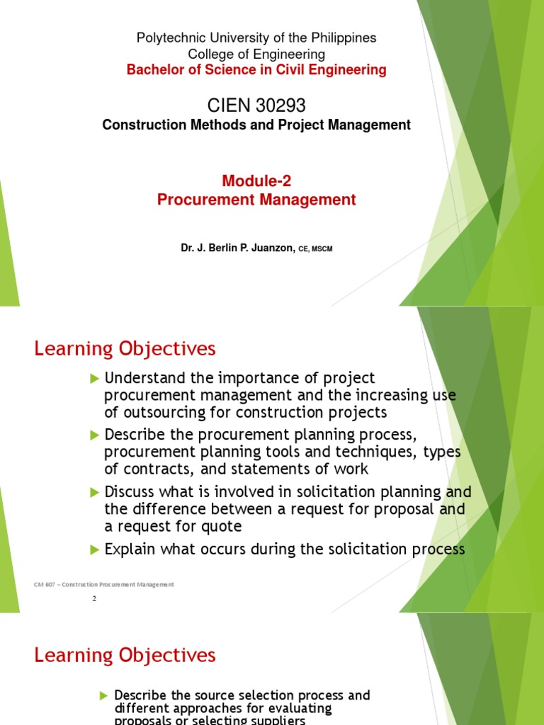 Module 2 Procurement Management | PDF | Bonds (Finance) | Procurement