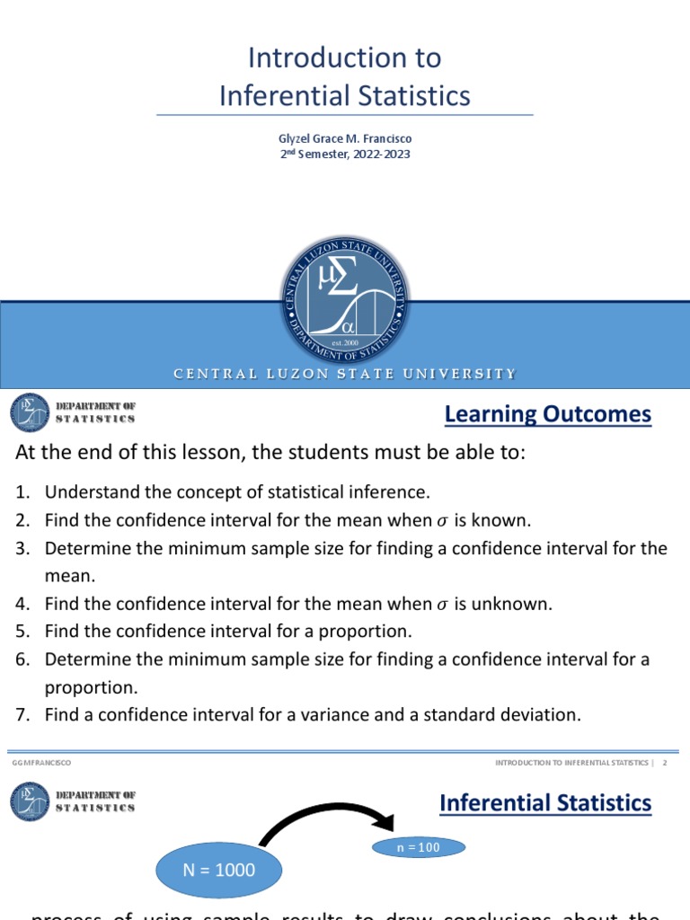 04 Introduction To Inferential Statistics | PDF | Estimator | Statistics 04 Introduction To Inferential Statistics | PDF | Estimator | Statistics
