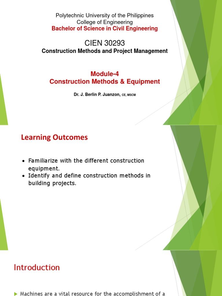 Module 4 Construction Methods and Equipment | PDF | Deep Foundation | Concrete
