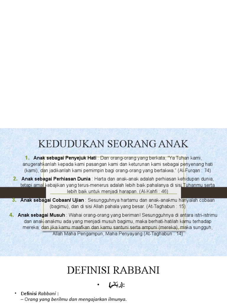 Mendidik Generasi Rabbani | PDF