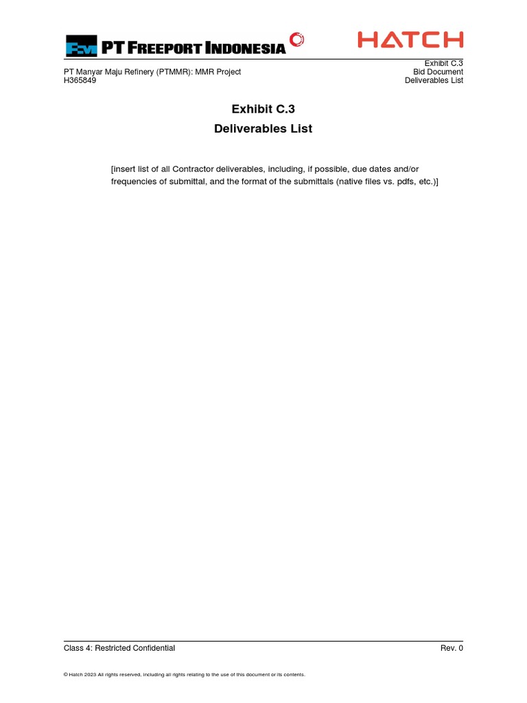 Exhibit C.3 - Deliverables List | PDF