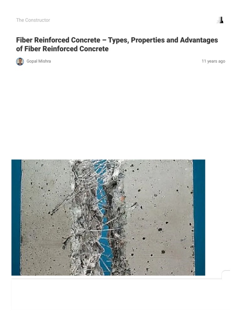 Fiber Reinforced Concrete - Types, Properties and Advantages | PDF | Concrete | Composite Material