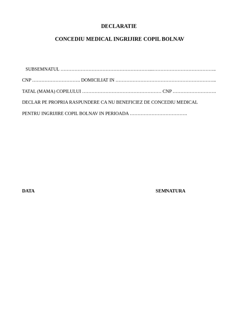 DECLARATIE CM COPIL | PDF