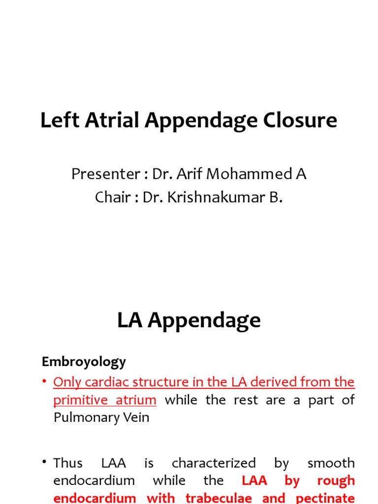 Left Atrial Appendage Closure | PDF | Stroke | Diseases And Disorders