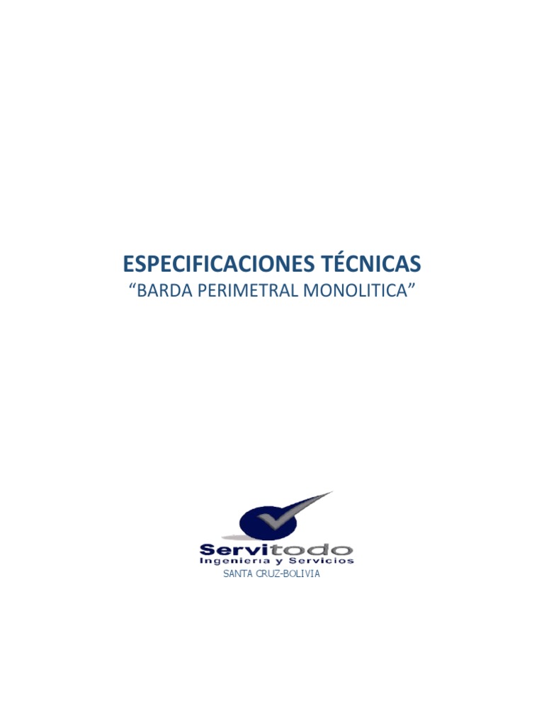 Especificaciones Técnicas Barda Perimetral | PDF | Hormigón | Fundación (Ingeniería)