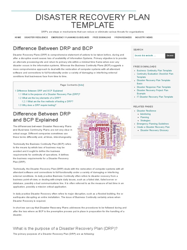 WWW Disasterrecoveryplantemplate Org Difference Between DRP and BCP ... WWW Disasterrecoveryplantemplate Org Difference Between DRP and BCP ...