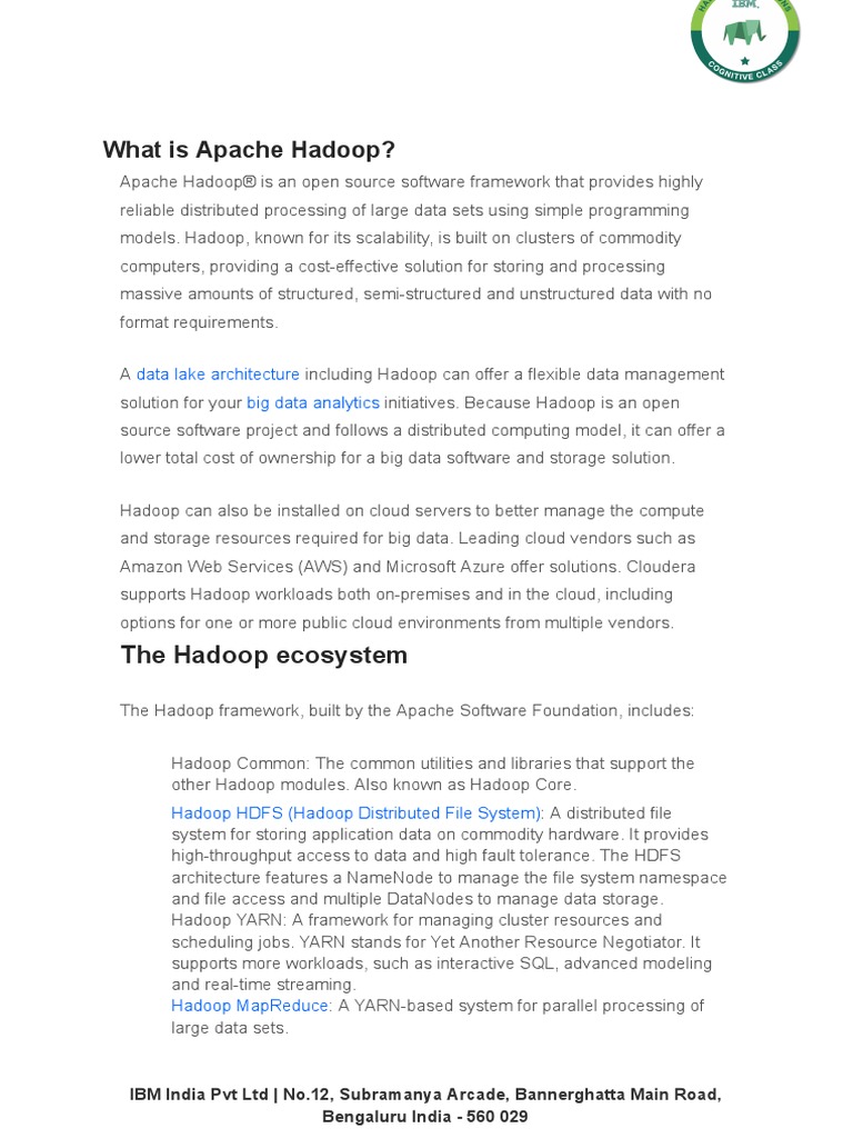 Ibm Hadoop | PDF | Apache Hadoop | Databases