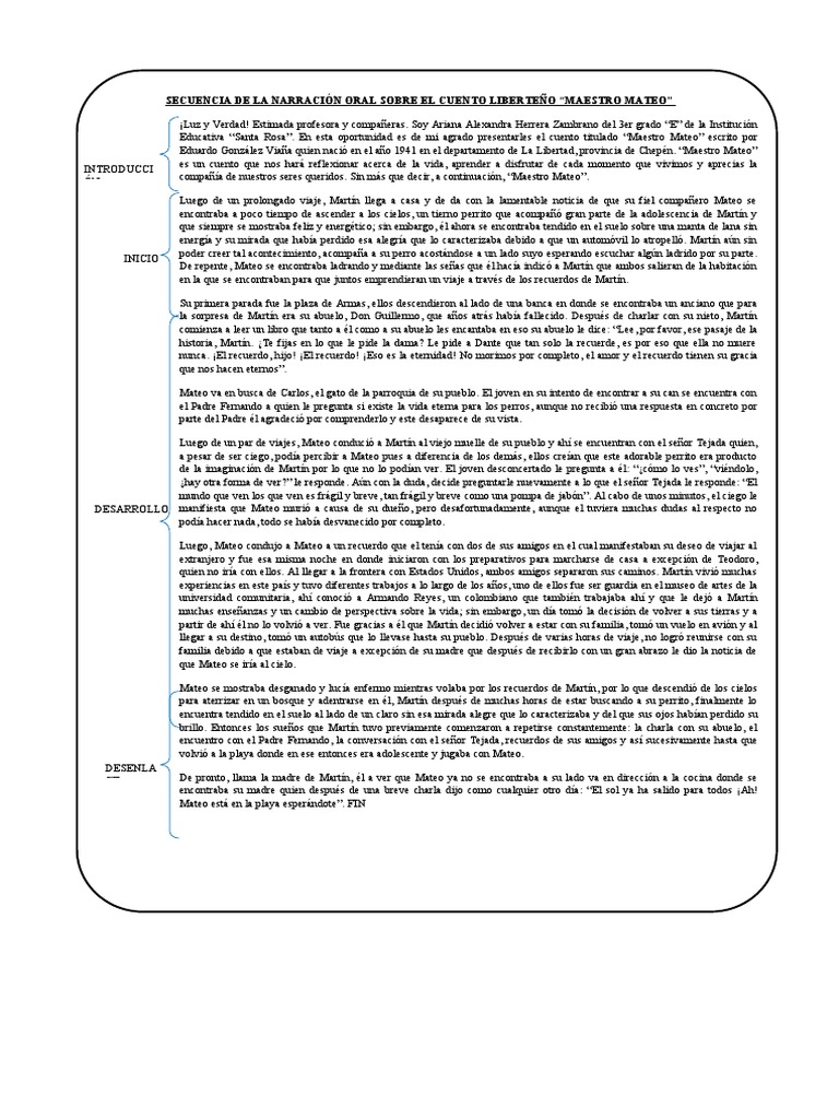 Cuento Maestro Mateoooo | PDF