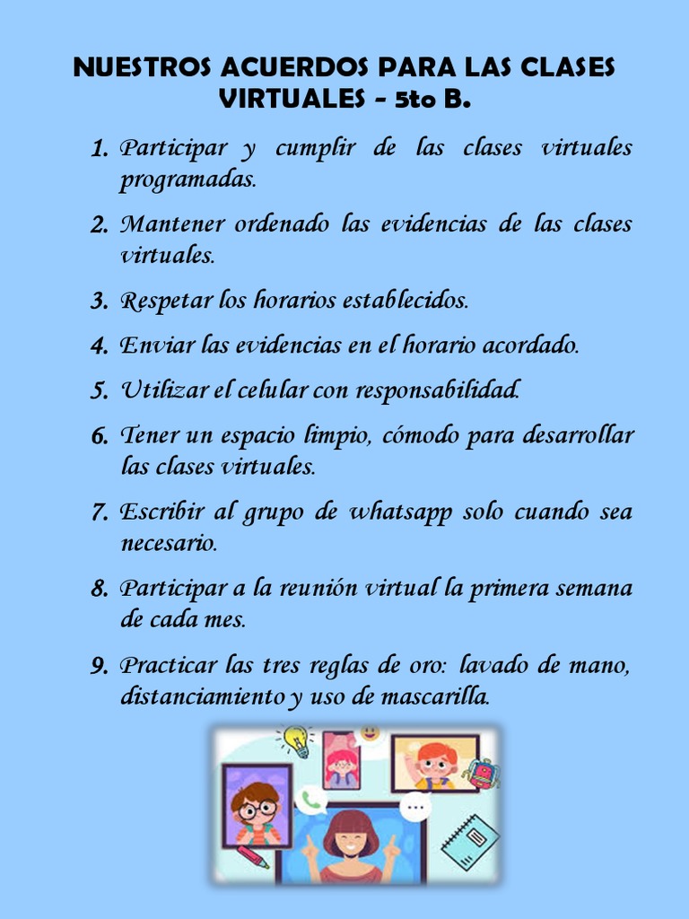 Nuestros Acuerdos para Las Clases Virtuales | PDF