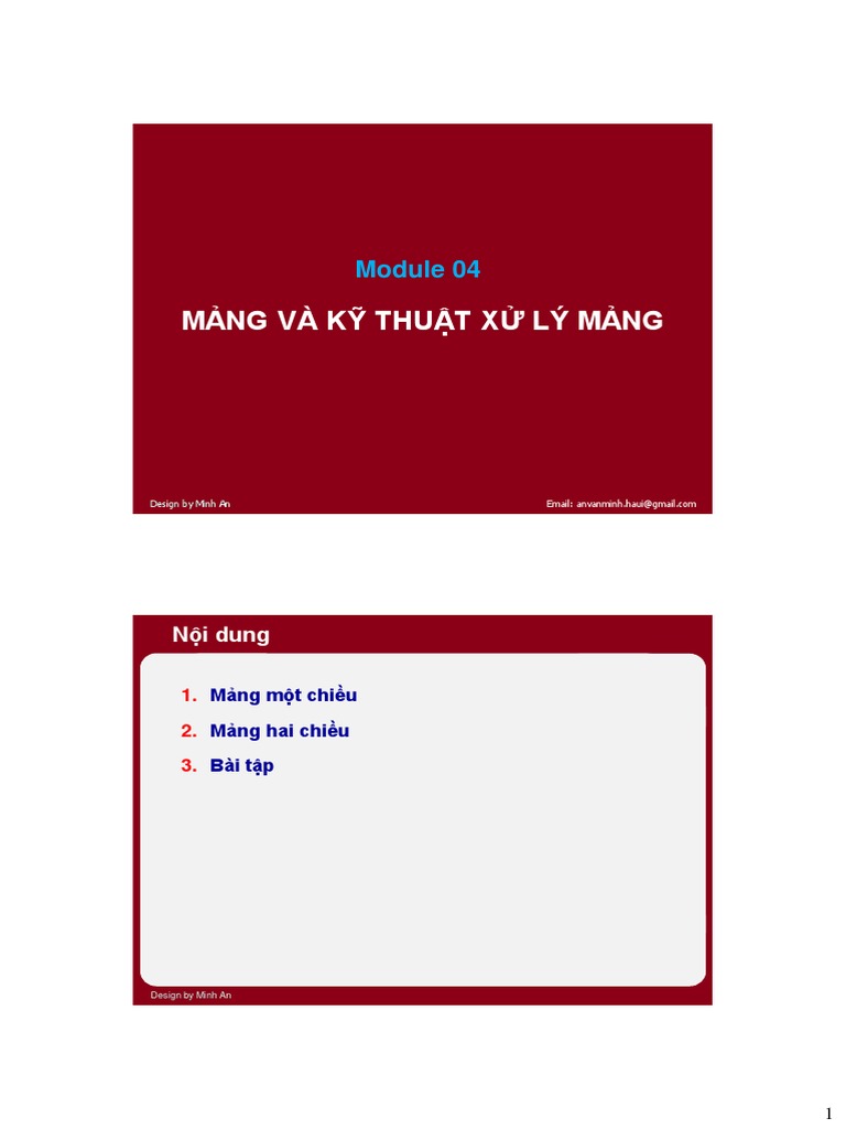 Module04 Mang Va Ky Thuat Xu Ly Mang | PDF