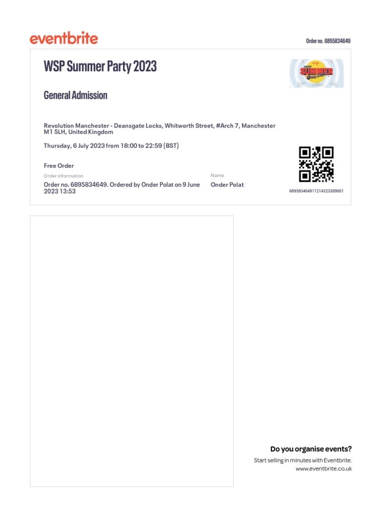 WSP Summer Party 2023 Order Details | PDF