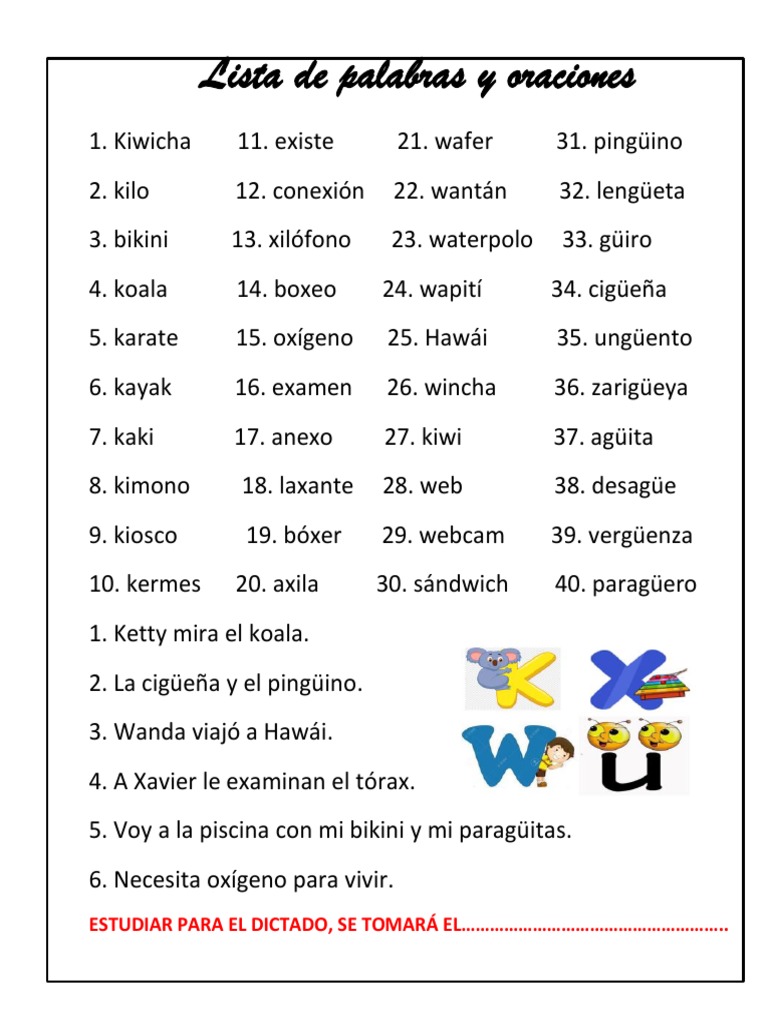 Consonante K- X - W | PDF