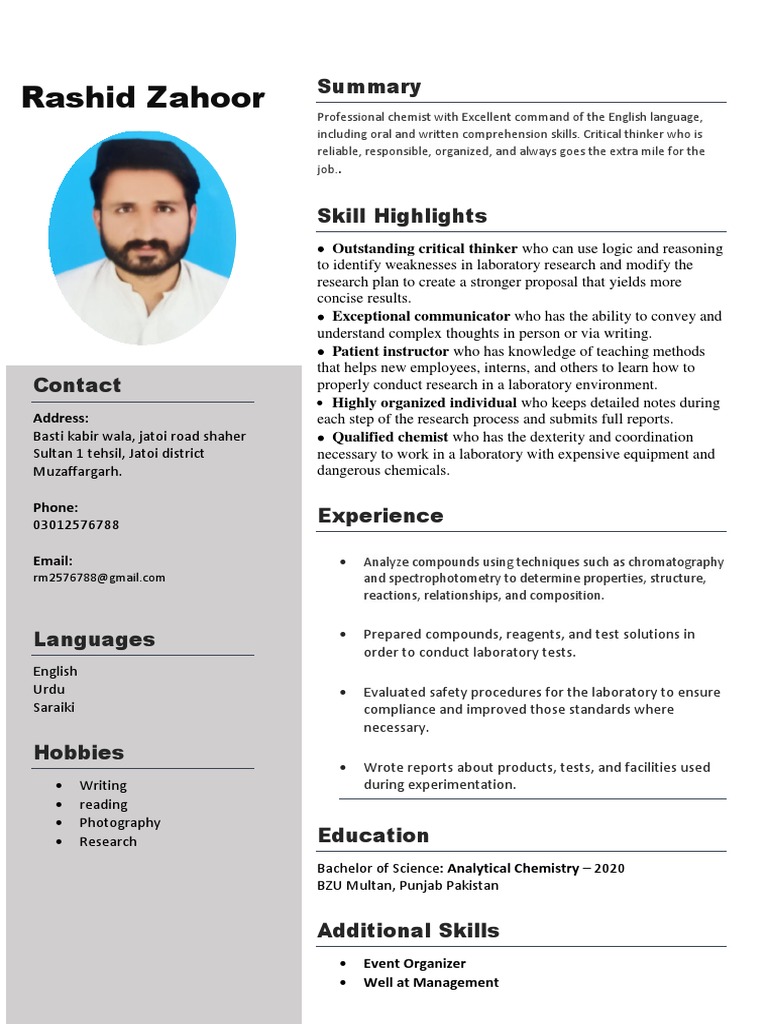 Rashid Zahoor CV-1 | PDF