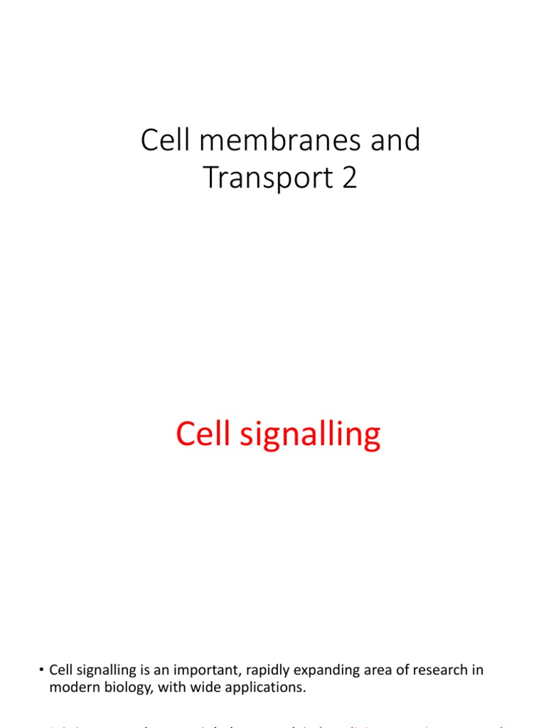 Cell Signaling and Membrane Transport | PDF | Cell Signaling | Osmosis