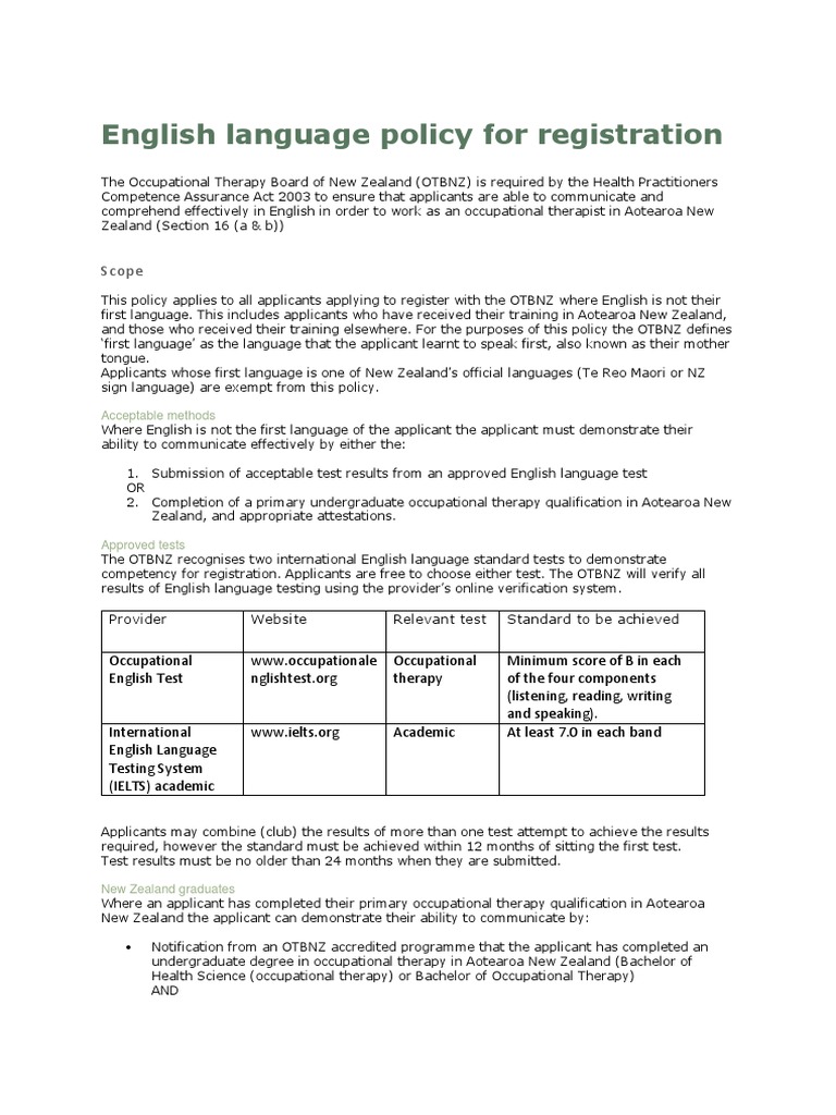 English-Language-Policy-For-Registration Reviewed 2021 | PDF ...