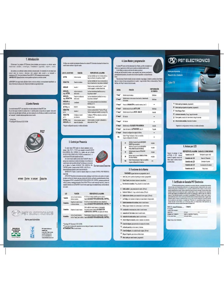 Manual Alarma Positron fx270 fx292 2007 Zuk | PDF