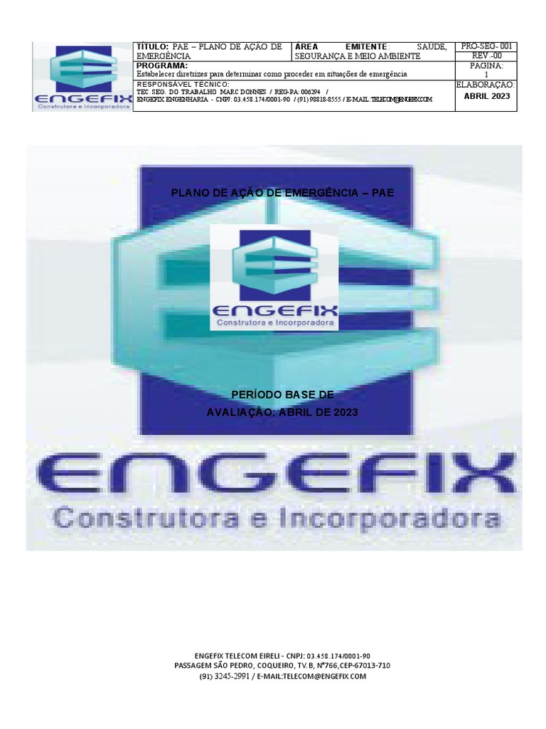 Modelo Pae Seguranca Do Trabalho | PDF | Reanimação cardiopulmonar ...